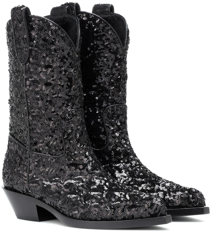 Dolce & Gabbana Sequined cowboy boots - ShopStyle