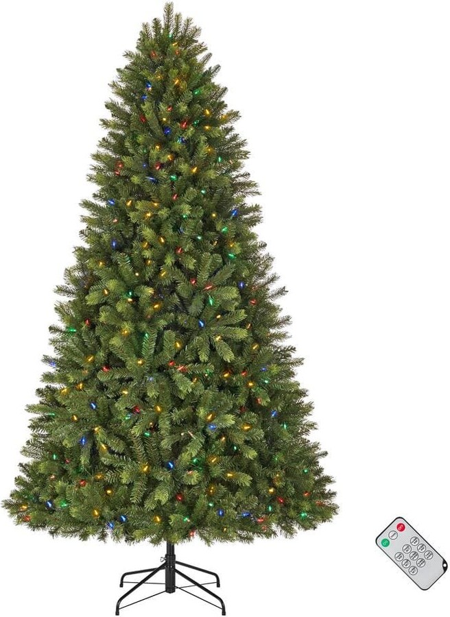 Home Accents Holiday 7.5 ft. Pre-Lit LED Barbour White Spruce Christmas ...