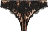 Dolce & Gabbana Brown Leopard Print Thong - ShopStyle