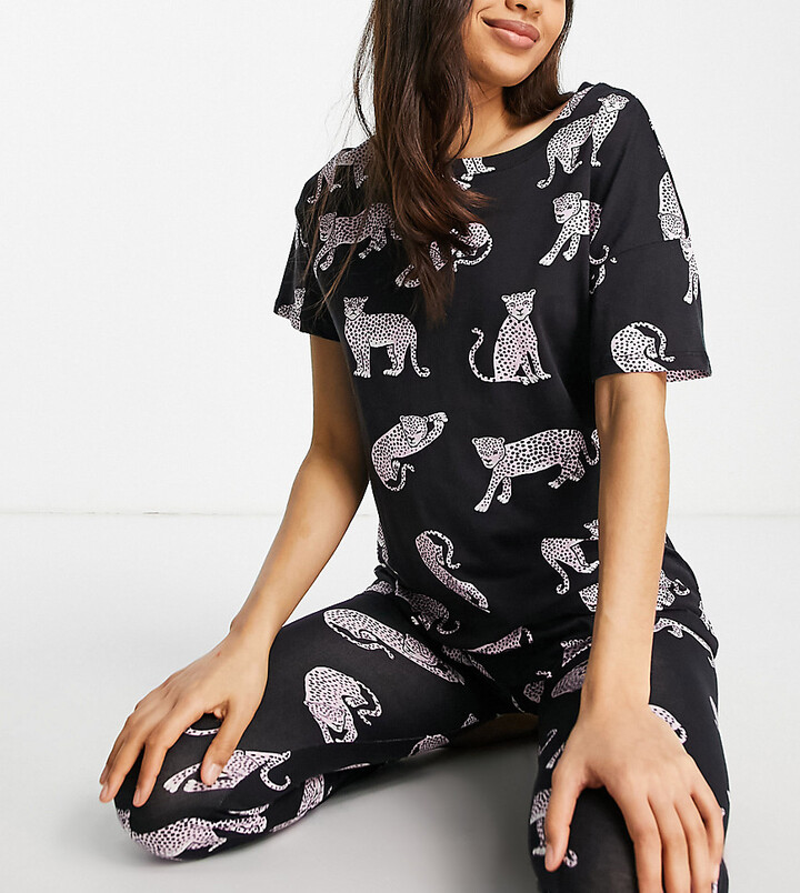Lindex Exclusive Petite SoU Chloe cotton pyjama set in pink panther ...