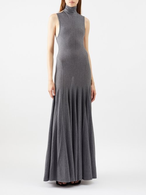 KHAITE Romee Pleated Merino-wool Maxi Dress - ShopStyle