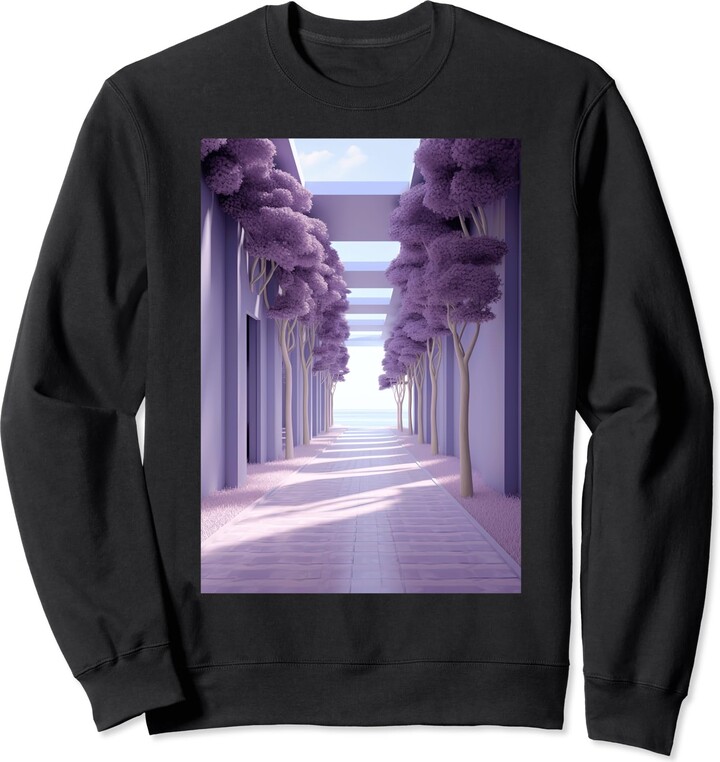 Surreal Dreamcore Visions & Designs Hallway Purple Carpet Trees ...