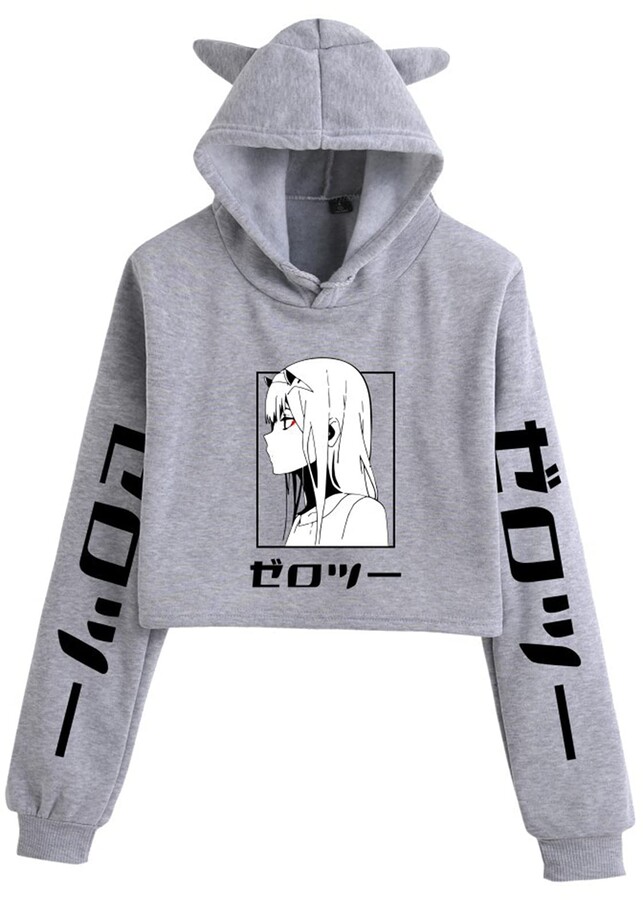 Xqshop Anime Darling in The Franxx Hoodie Zero Two Drawstring Long ...