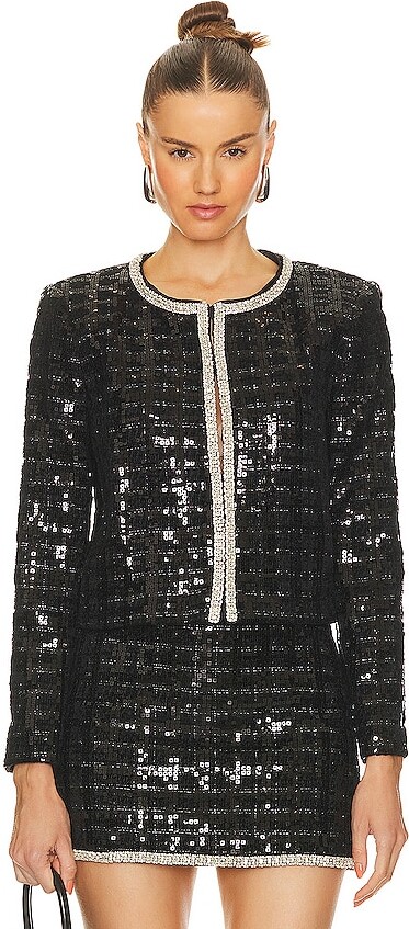 Alice + Olivia Kidman Sequin Tweed Jacket - ShopStyle