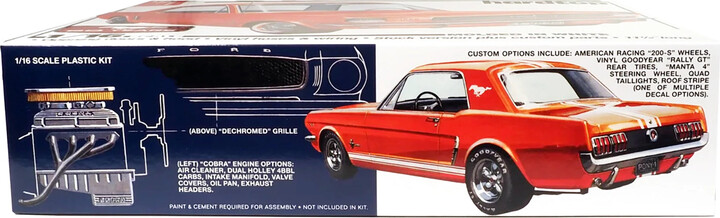 Skill 3 Model Kit 1964 1/2 Ford Mustang Coupe 60th Anniversary 1/16 ...