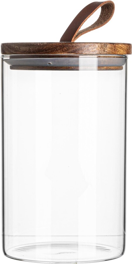 Argon Tableware Scandi Storage Jar with Leather Loop Lid 1 Litre ...