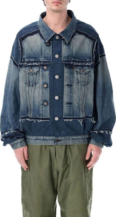 Junya Watanabe Raw-Cut Edge Denim Jacket - ShopStyle