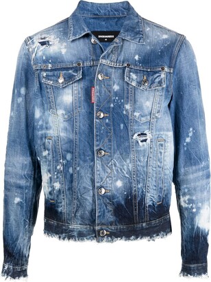 DSQUARED2 Distressed Denim Jacket - ShopStyle