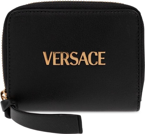 Versace Logo-Lettering Zipped Wallet - ShopStyle