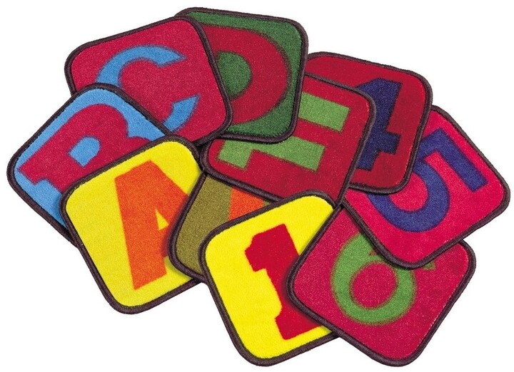 Flagship Carpet 12" x 12" Kids Nylon Building Blocks Set - 26 Alphabet ...