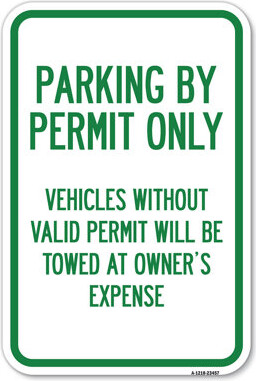 SignMission Parking By Permit Only Vehicles Without Valid Permit Will ...