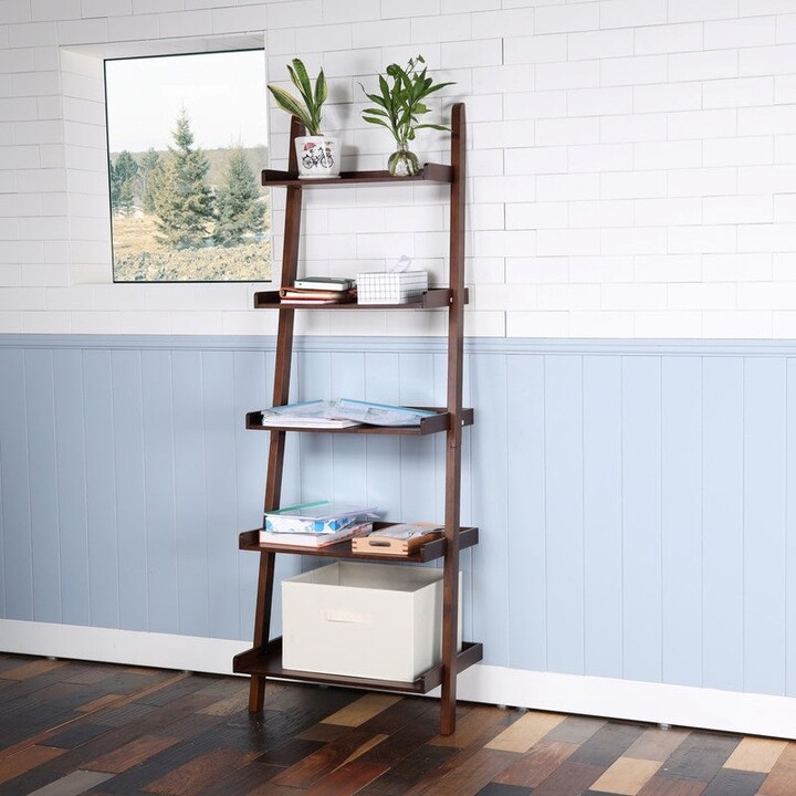 TiramisuBest 5 Tier Ladder Shelf Bookshelf Bookcase for Living Room ...