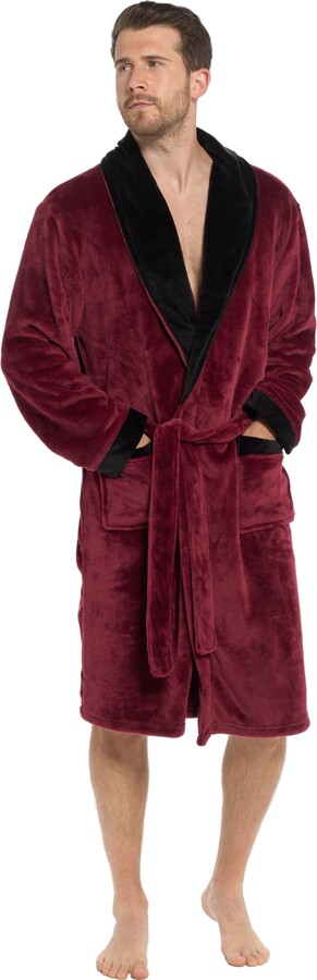 Strong Souls Mens Luxury Fleece Dressing Gown With Satin Trim Collar ...