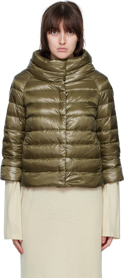 Herno Khaki Sofia Down Jacket - ShopStyle