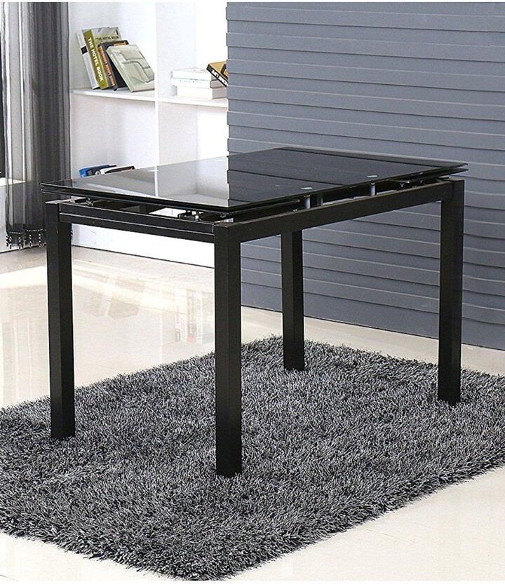 Modernique Tempered Glass Extending Large Dining Table 110 cm to 170 cm ...