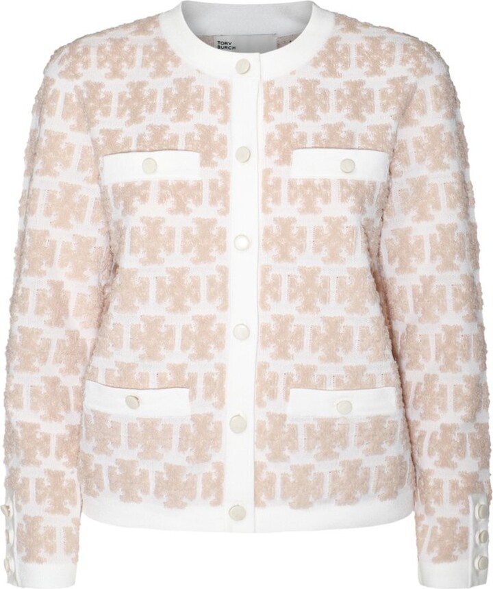Tory Burch Double T-Monogram Buttoned Cardigan - ShopStyle