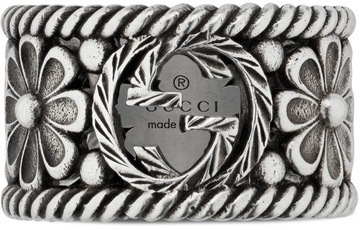 Gucci Interlocking G silver ring - ShopStyle