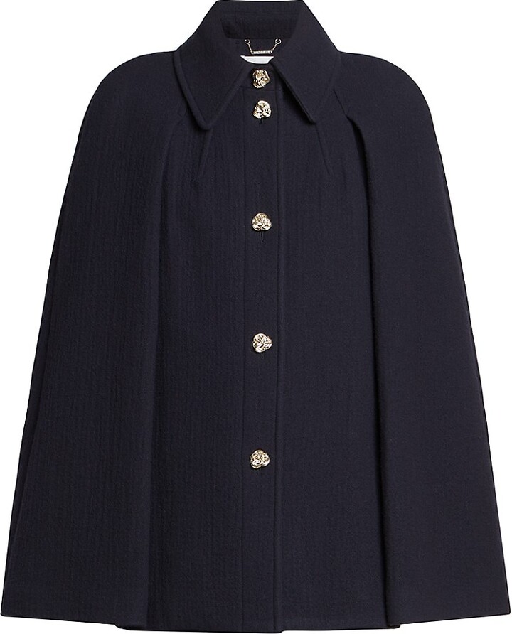 Chloé Wool Short Cape Coat - ShopStyle