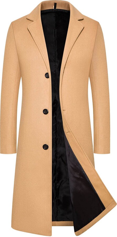 JIMENEZ Long Wool Coats For Men uk Winter Wool Coats For Men uk Wool ...