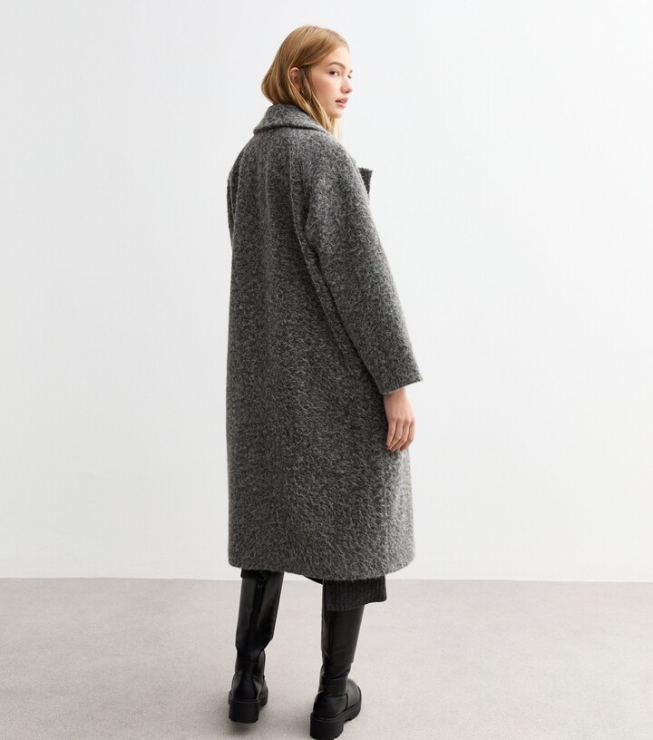 Gini London Grey Oversized Coat - ShopStyle