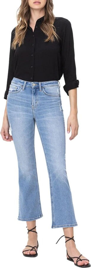 SALT TREE Flying Monkey - High Rise Crop Flare Jeans - F5203 - ShopStyle