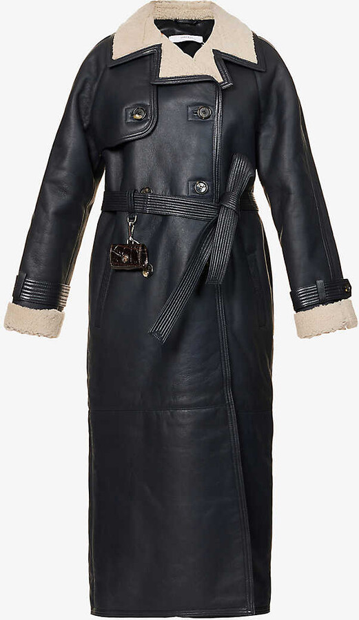 Saks Potts Alexa double-breasted shearling coat - ShopStyle