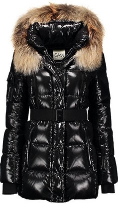 SAM. Georgie Shearling-Trim Down Jacket - ShopStyle Fur Coats