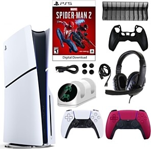 Sony PS5 Spider Man 2 Console with Extra Red Dualsense Controller and ...