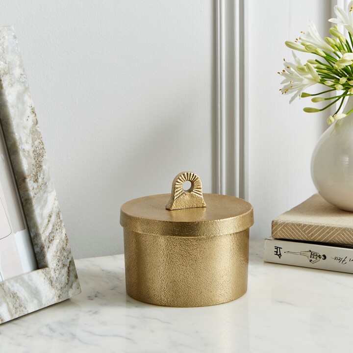 Dunelm Aluminium Gold Jar Gold - ShopStyle Decor