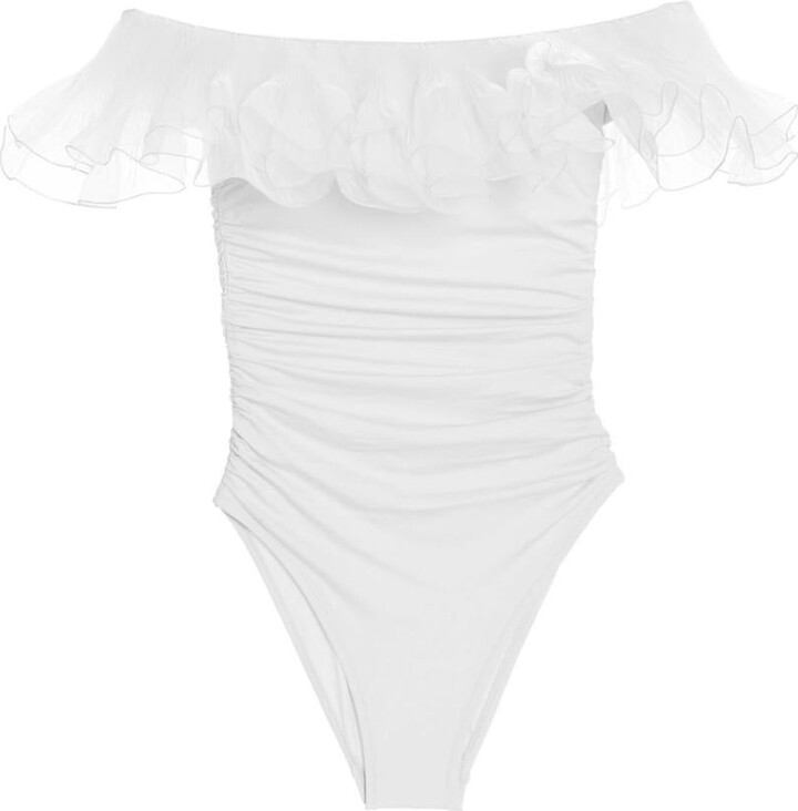Giambattista Valli One-piece off-the-shoulder ruffles swimsuit - ShopStyle