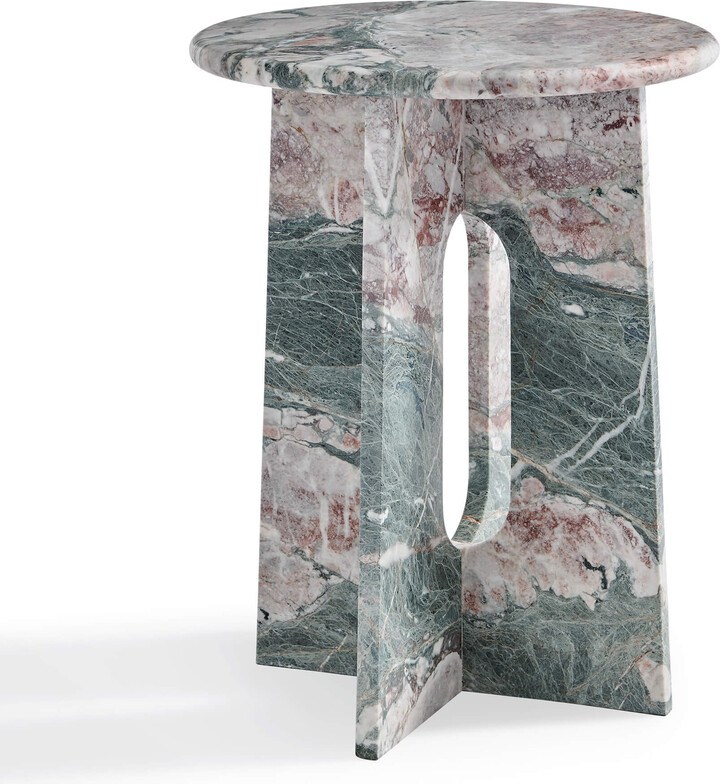 Eternity Modern Romi Modern Round Marble Side Table with Crossed Legs ...