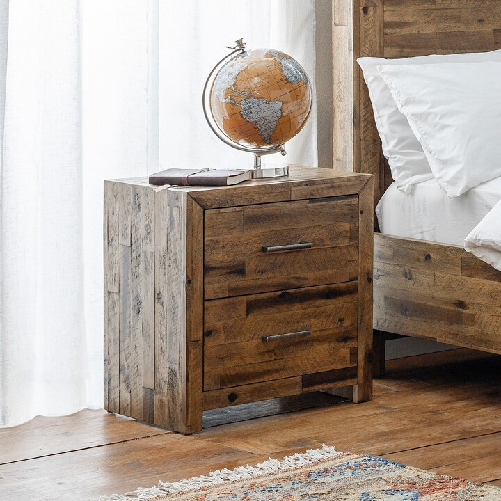 Dunelm Hoxton 2 Drawer Bedside Table, Acacia Oak - ShopStyle Nightstands
