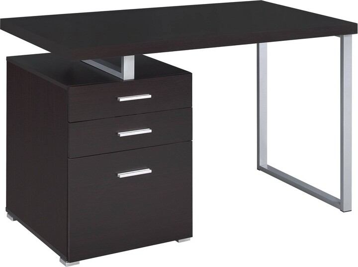 Coaster Brennan 3 Drawer Office Desk with Reversible Cabinet Cappuccino ...