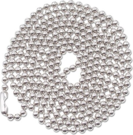 Advantus ID Badge Holder Chain, Metal Ball Chain Fastener, 36" Long ...