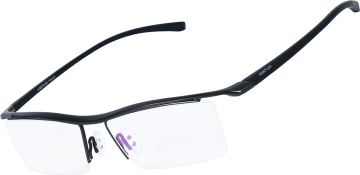 Agstum Mens Pure Titanium Semi Rimless Eyeglasses Business Optical