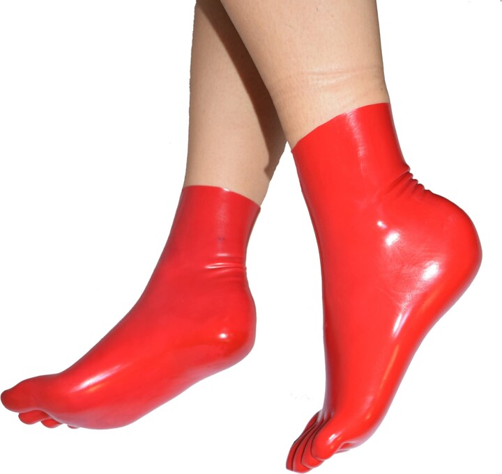 Rubberfashion Latex Toe Socks Short Extra Thick - Ankle Length Toe ...