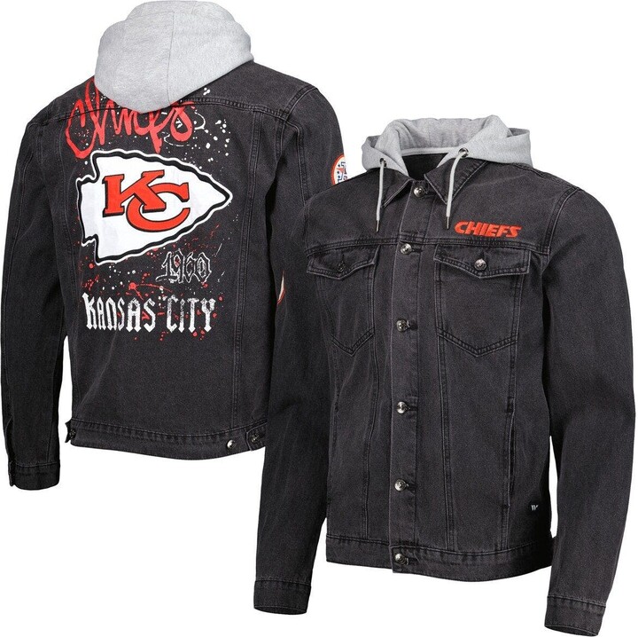 Men's The Wild Collective Black Kansas City Chiefs Hooded Full-Button ...