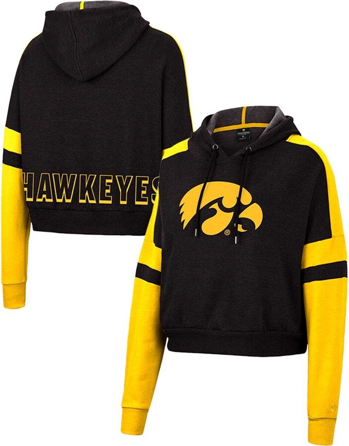 Colosseum Women's Black Iowa Hawkeyes Throwback Stripe Arch Logo ...