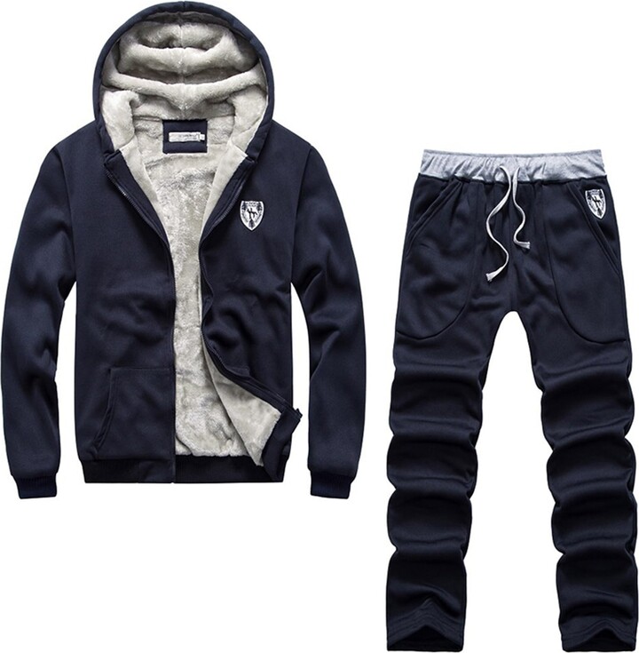 ETHKIA Mens Cotton Tracksuit Set with Hooded Jacket Jogging Tops ...