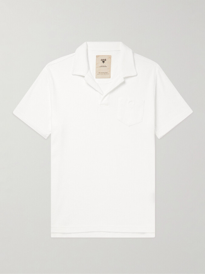 OAS Logo-Embroidered Cotton-Terry Polo Shirt - ShopStyle