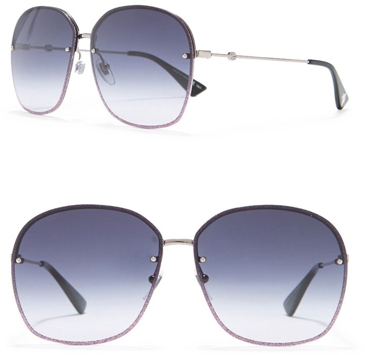 Gucci 63mm Modified Aviator Sunglasses - ShopStyle