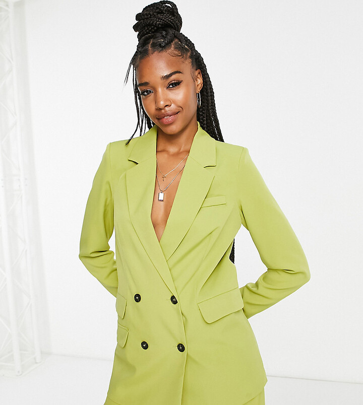 Extro & Vert Tall oversized blazer with pocket detail in olive - part ...