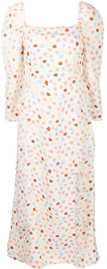 Rixo Hattie spotted-print midi dress - ShopStyle