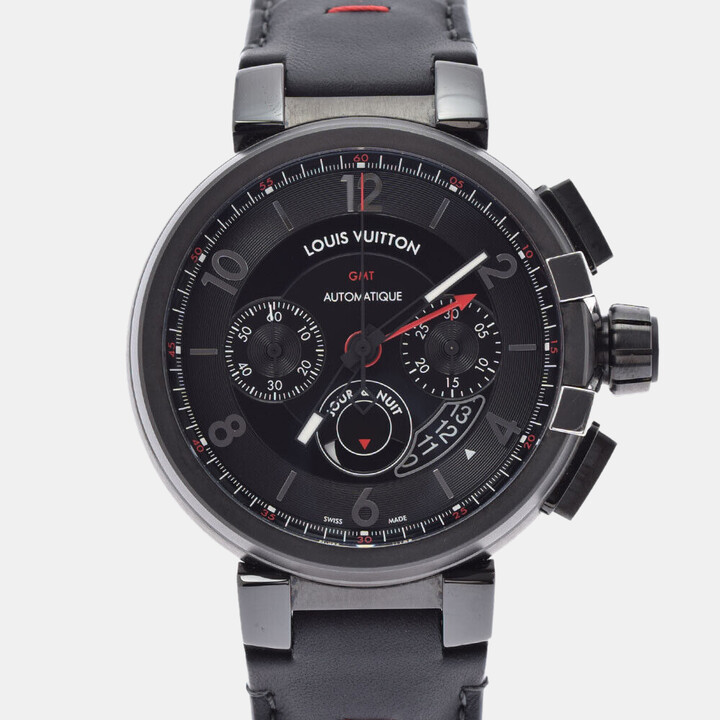 Louis Vuitton Black Stainless Steel Tambour Evolution Q1058 Automatic ...