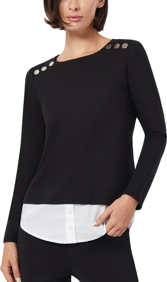 Jones New York Women's Rivet-Trim Layered-Look Top - ShopStyle