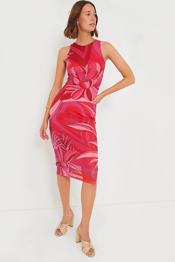 Farm Rio Endless Summer Red Tulle Midi Dress - ShopStyle