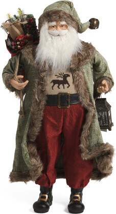 TJMAXX 3Ft Herringbone Coat Santa With Lighted Lantern - ShopStyle ...