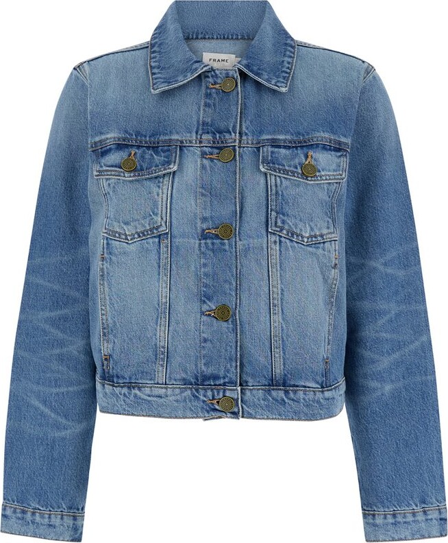 Frame Button-Up Denim Jacket - ShopStyle