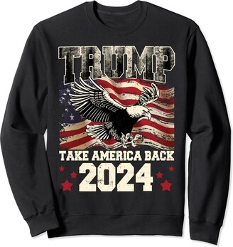 Trump 2024 US Flag Election 2024 Apparel Retro Trump 2024 Take America ...
