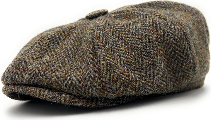 TARTAN TWEEDS Harris Tweed Brown Herringbone Newsboy Cap (as8 - ShopStyle Hats
